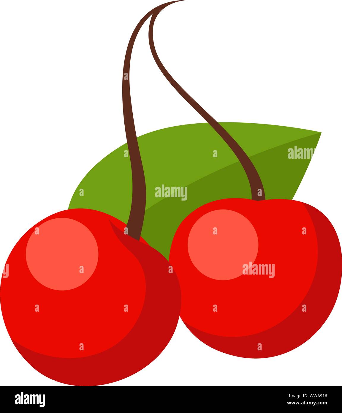Red cherry vector icon. Red cherry isolated on white background Stock ...
