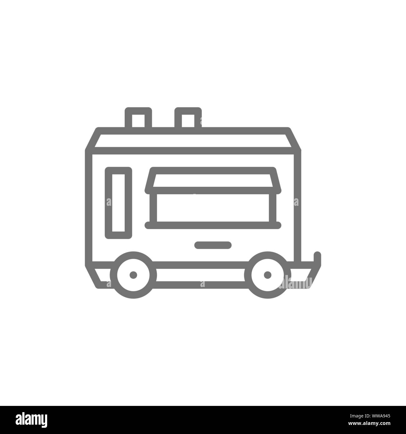 Vector mobile kitchen food trailer line icon Stock Vector Image & Art ...