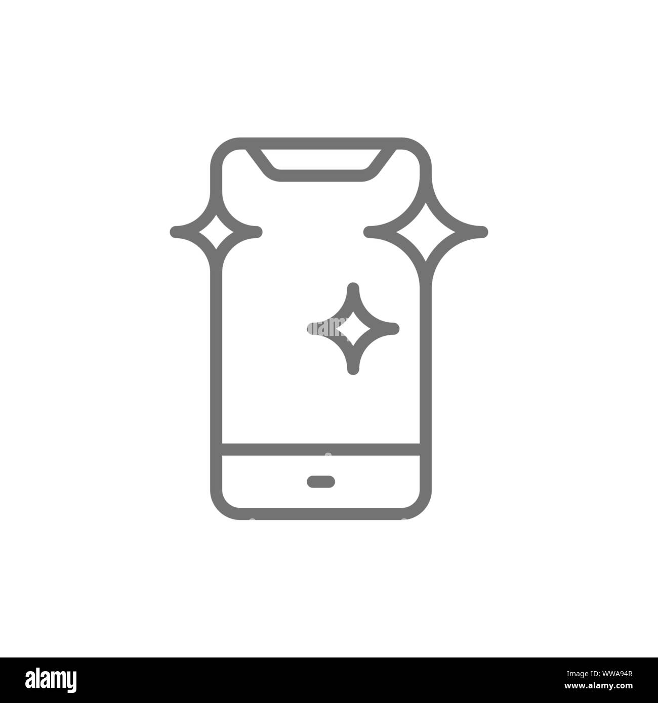 Vector new smartphone, shine phone line icon Stock Vector Image & Art ...