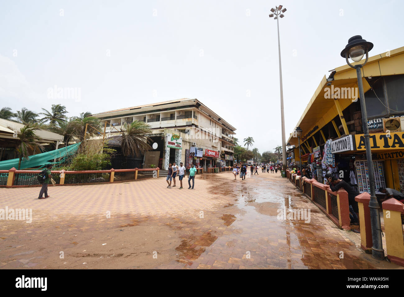 Calangute Beach approach footpath. North Goa, Goa, India Stock Photo ...
