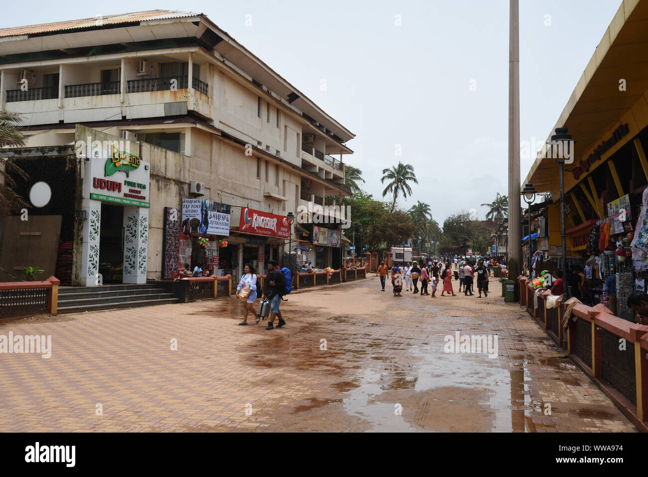 Calangute Beach approach footpath. North Goa, Goa, India Stock Photo ...