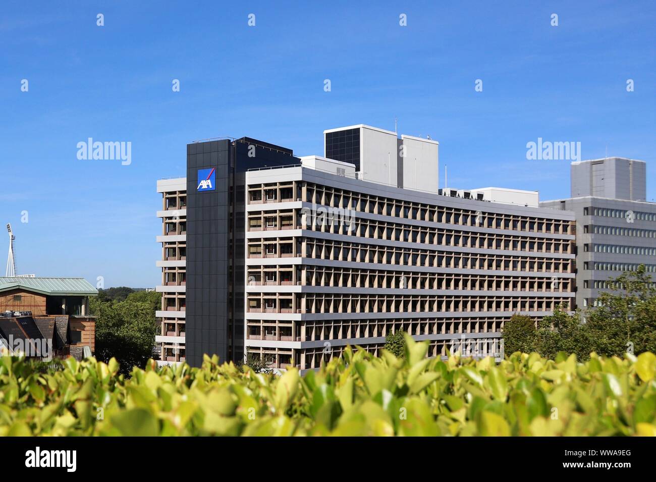 Ipswich, Suffolk, UK - 14 September 2019: Axa insurance company offices ...