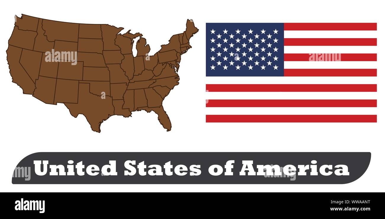 USA Map and Flag Stock Photo - Alamy