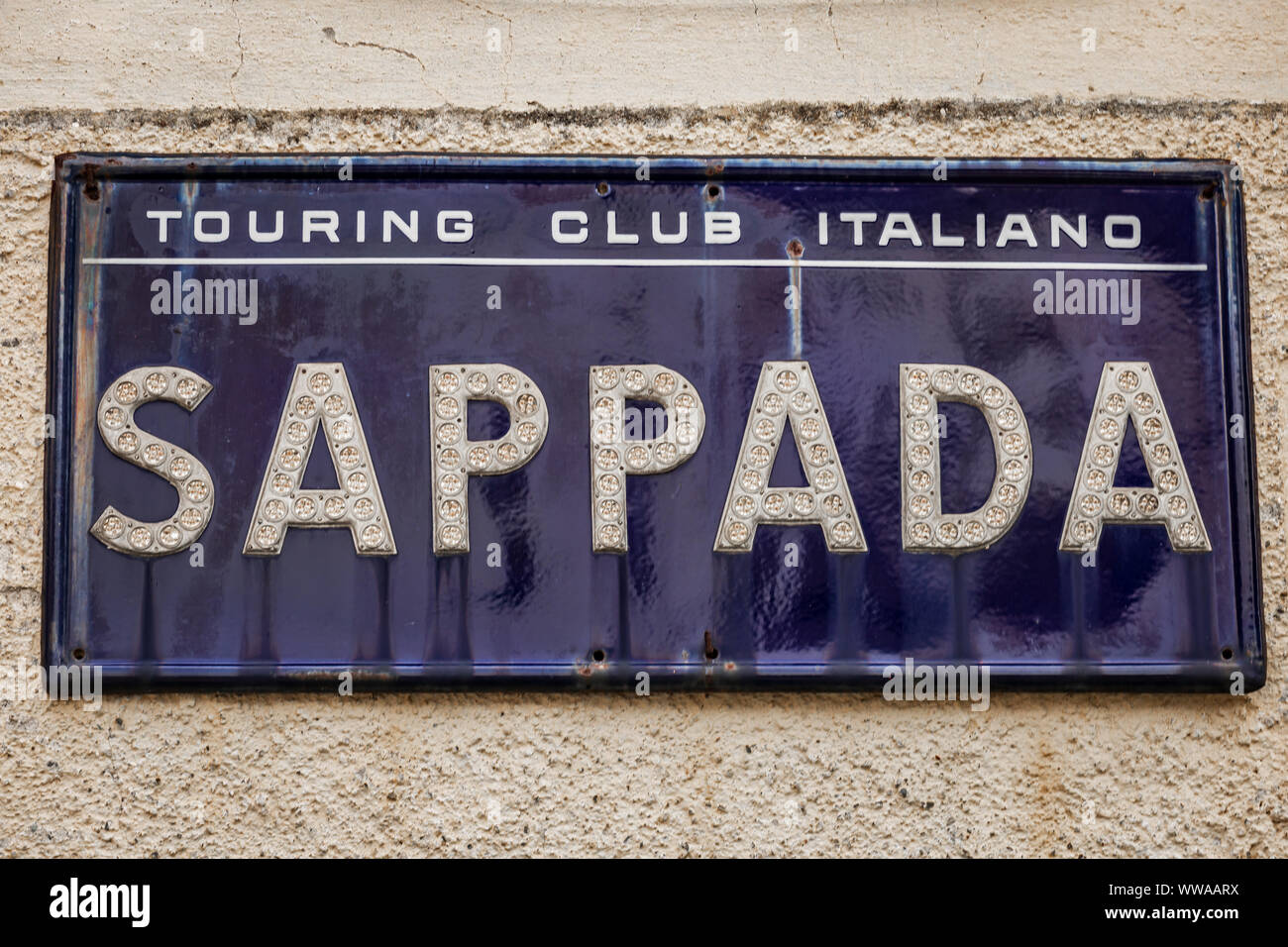 A very old village sign in Sappada - Italy Stock Photo - Alamy