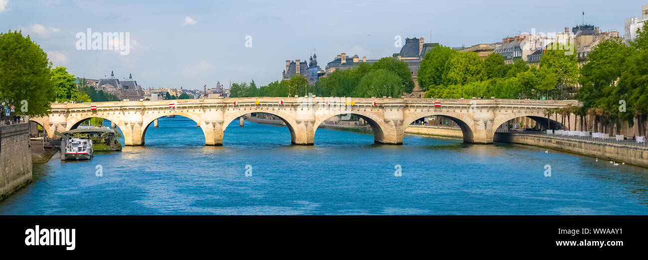 Paris, view of the Pont-Neuf and the ile de la Cité, traditional ...