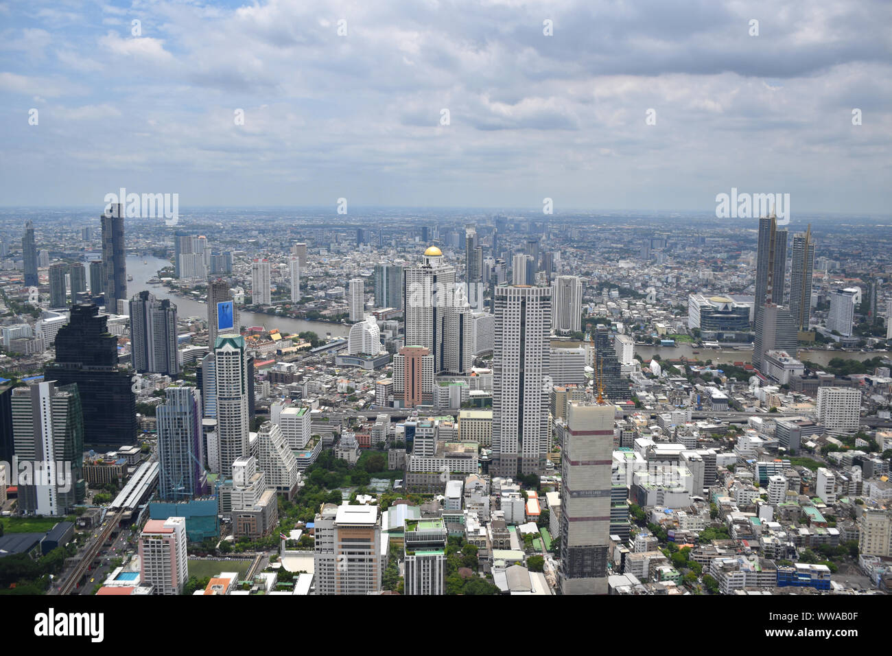 Panoramic skyline view of Bangkok from above from The Peak (314 meters ...