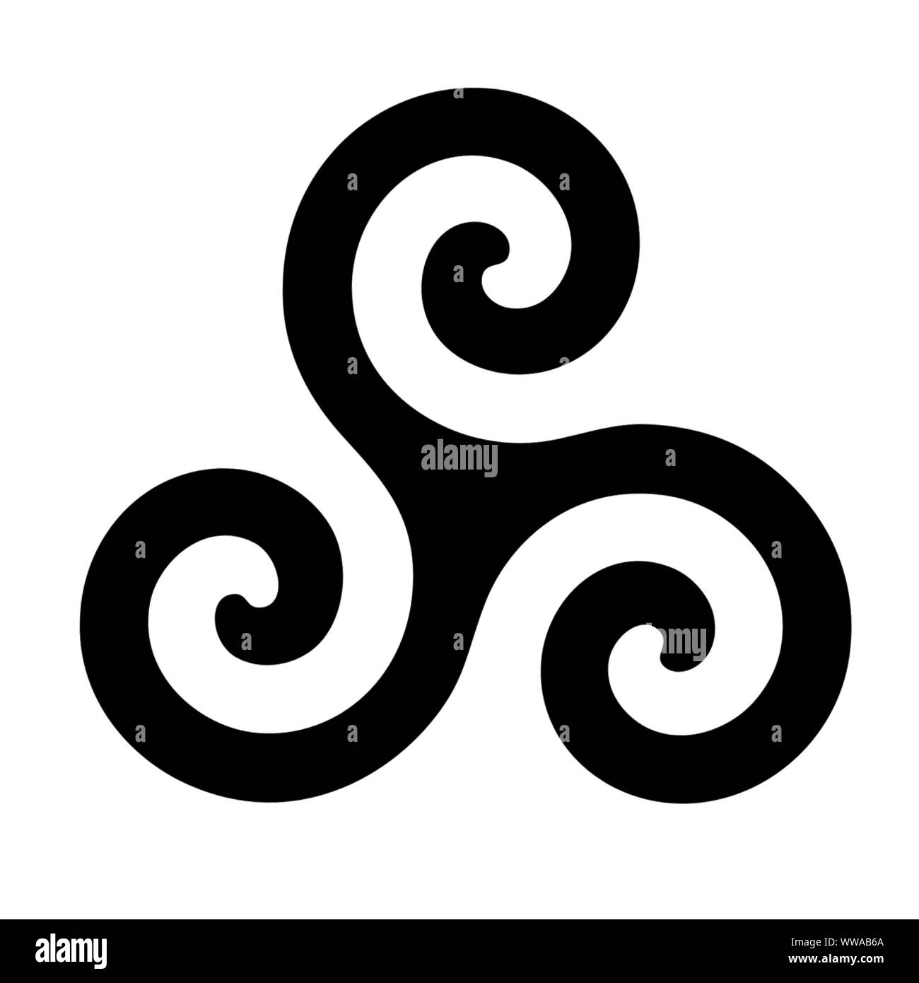 Triskelion megalithic ancient triple spiral black symbol Stock Photo ...