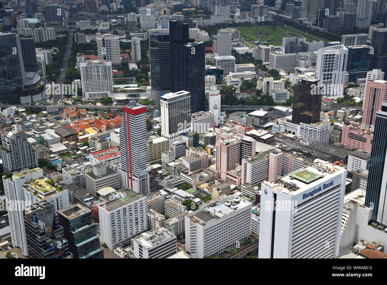 Panoramic skyline view of Bangkok from above from The Peak (314 meters ...