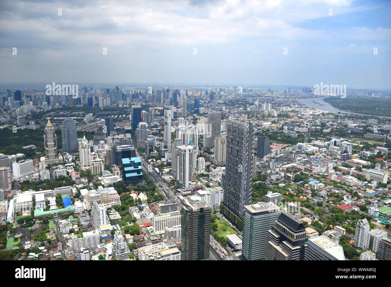 Panoramic skyline view of Bangkok from above from The Peak (314 meters ...