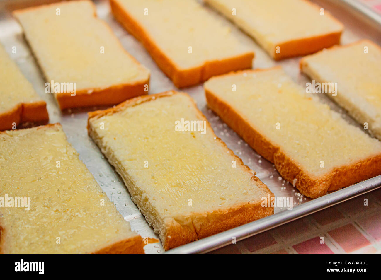 Buttered bread preparation hi-res stock photography and images - Alamy