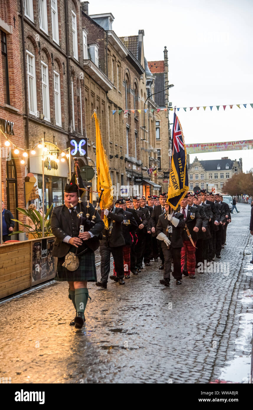 A Piper leads a group of veterans of the Argyll and Sutherland ...