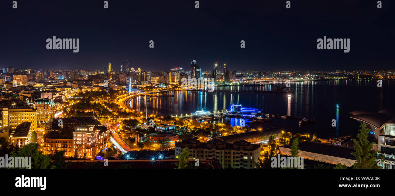 Baku night city hi-res stock photography and images - Alamy