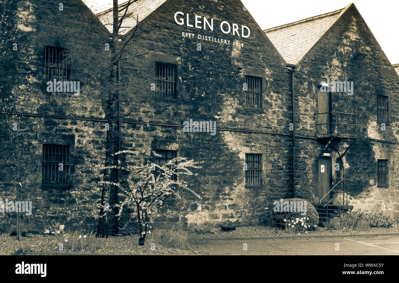 Storage warehouses at Glen Ord Distillery, Muir of Ord, Ross-shire ...
