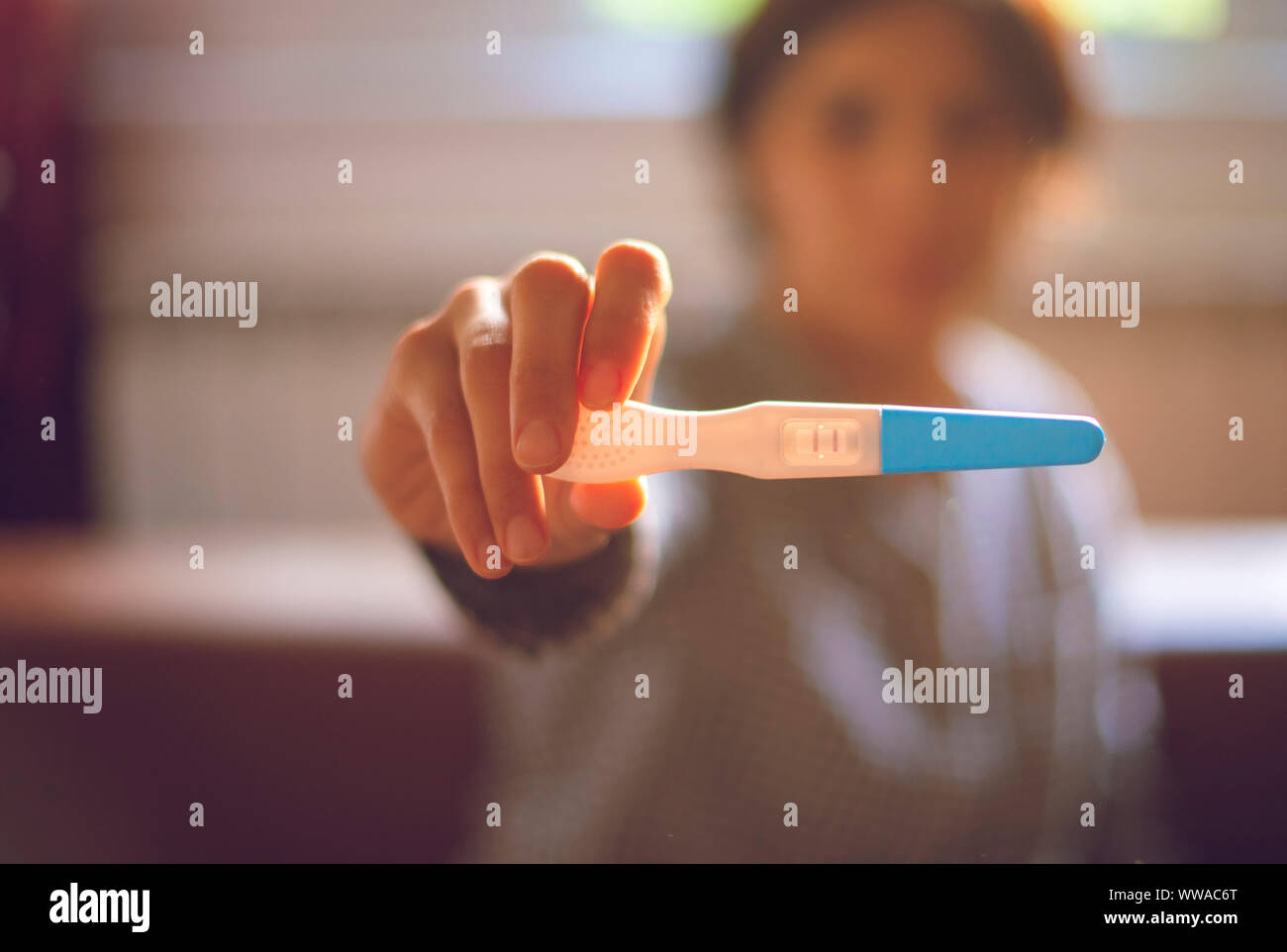 Pregnant test woman hands hi-res stock photography and images - Alamy