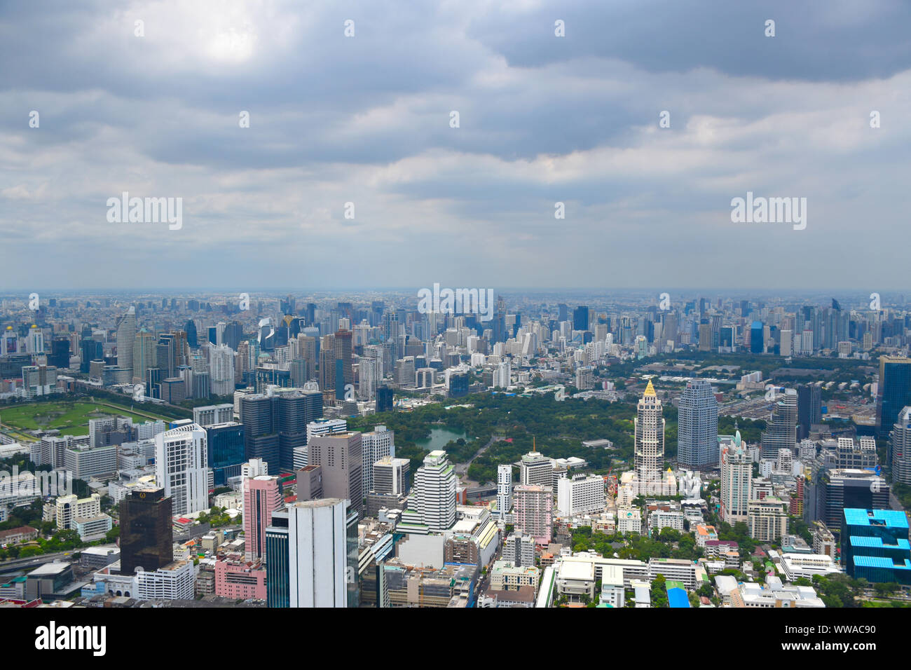 Panoramic skyline view of Bangkok from above from The Peak (314 meters ...