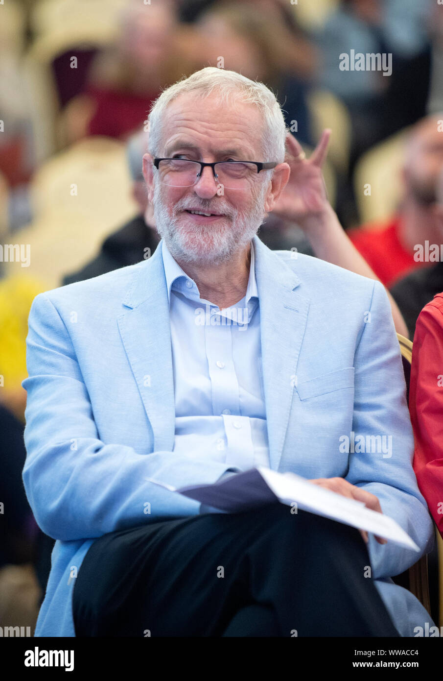 Labour leader Jeremy Corbyn at the Scottish Trades Union Congress ...