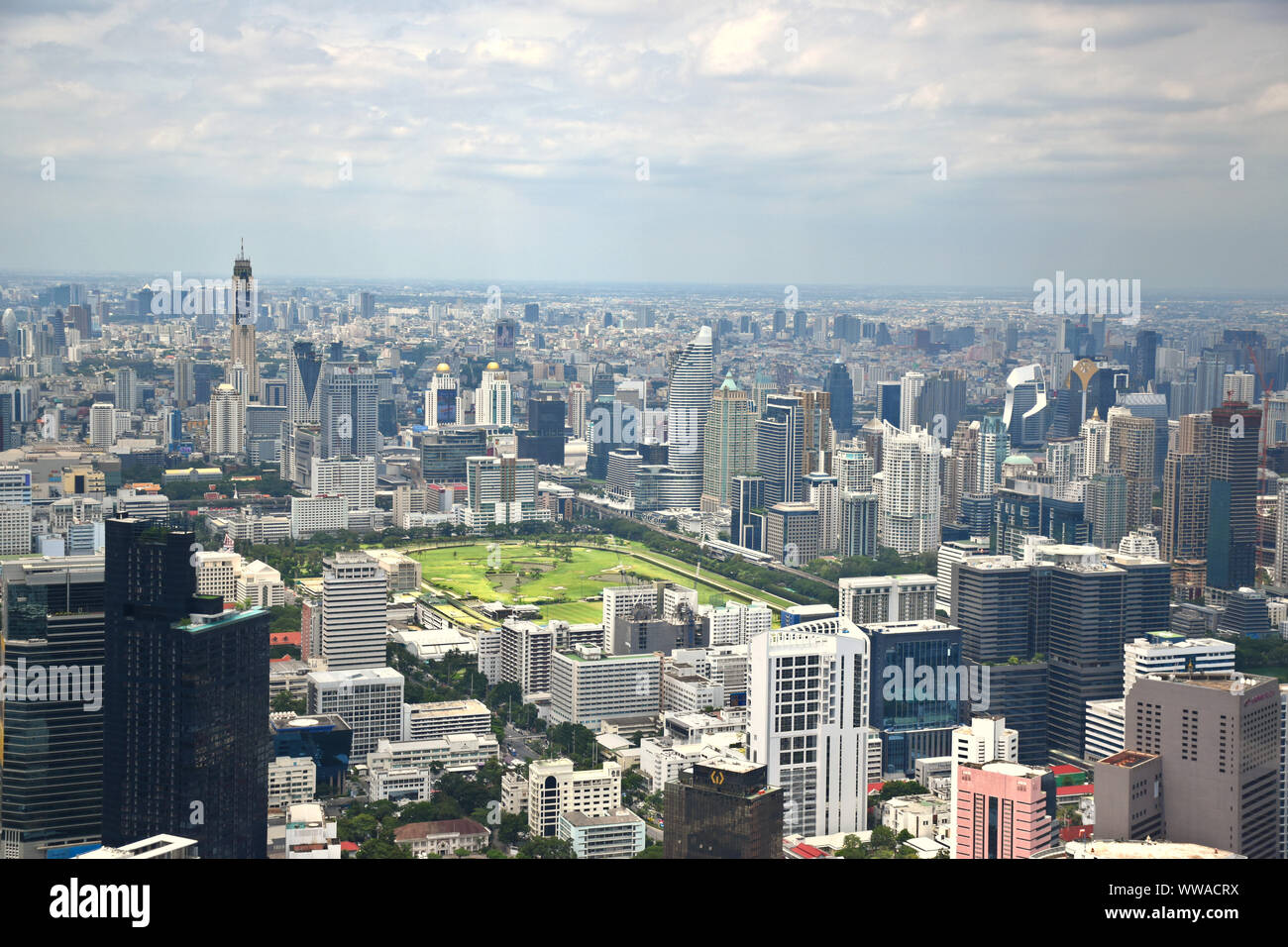 Panoramic skyline view of Bangkok from above from The Peak (314 meters ...