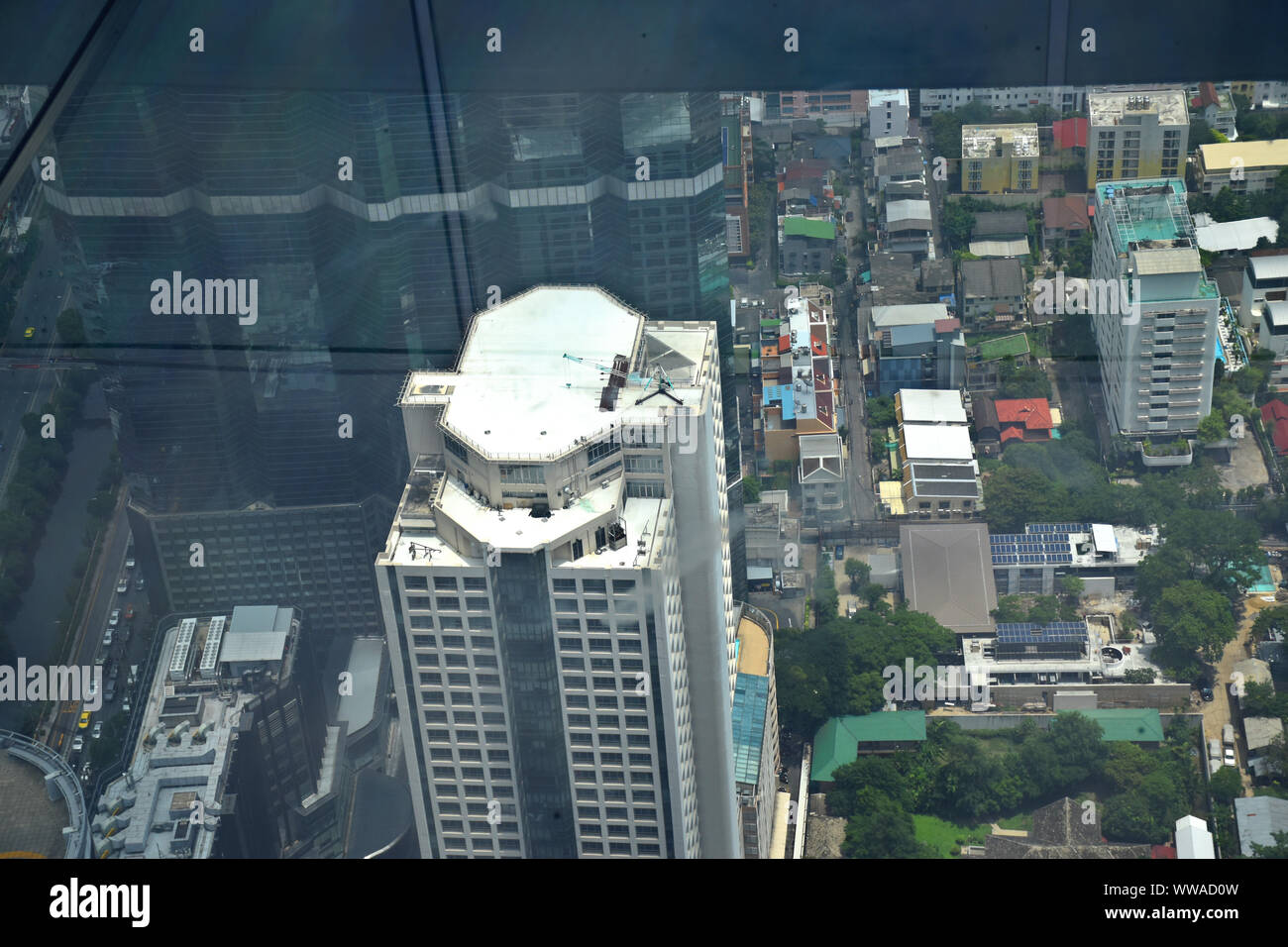 Panoramic skyline view of Bangkok from above from The Peak (314 meters ...