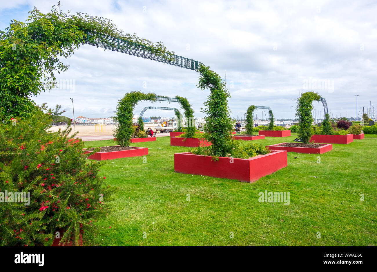 Royan, France - May 10, 2019: Beautiful park on the coast in Royan, one ...