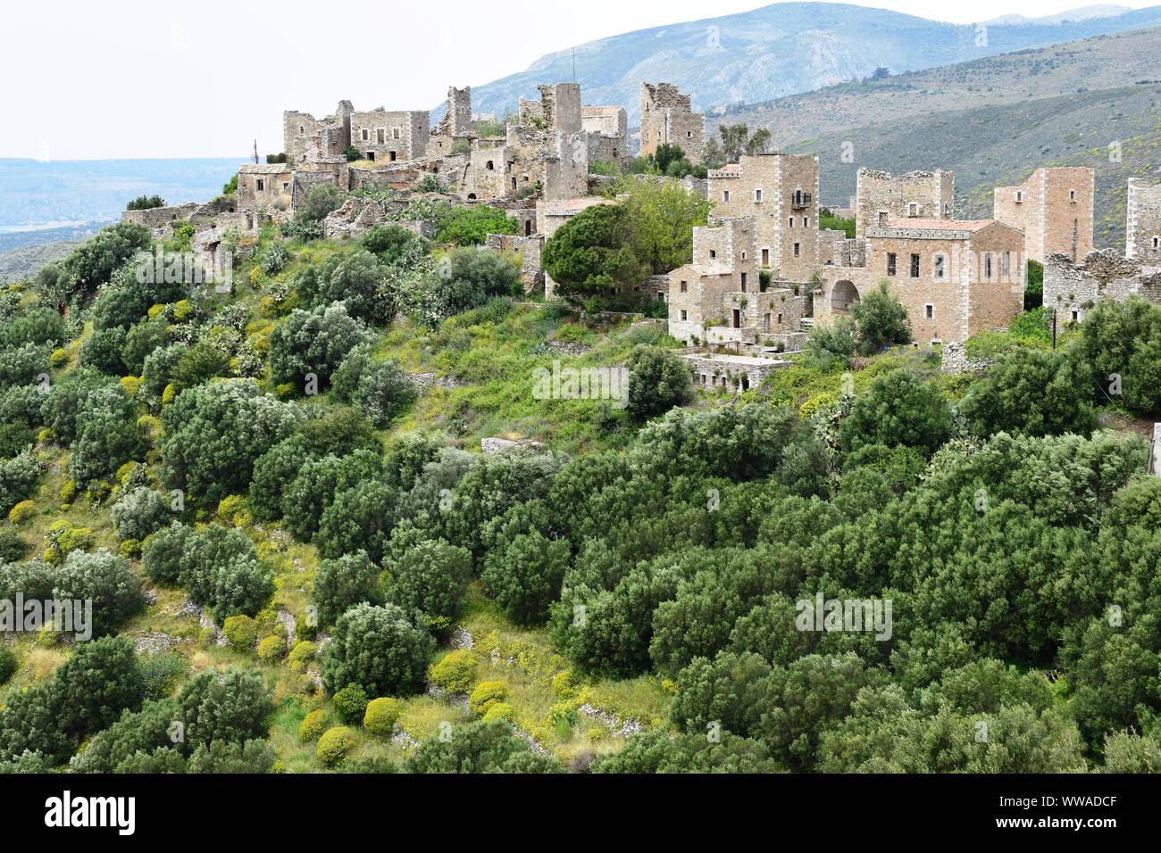 castle, medieval, old, house, Vathia, Mani, Greece Stock Photo - Alamy