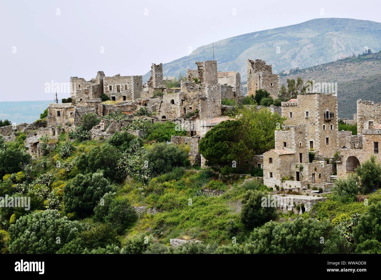 castle, medieval, old, house, Vathia, Mani, Greece Stock Photo - Alamy