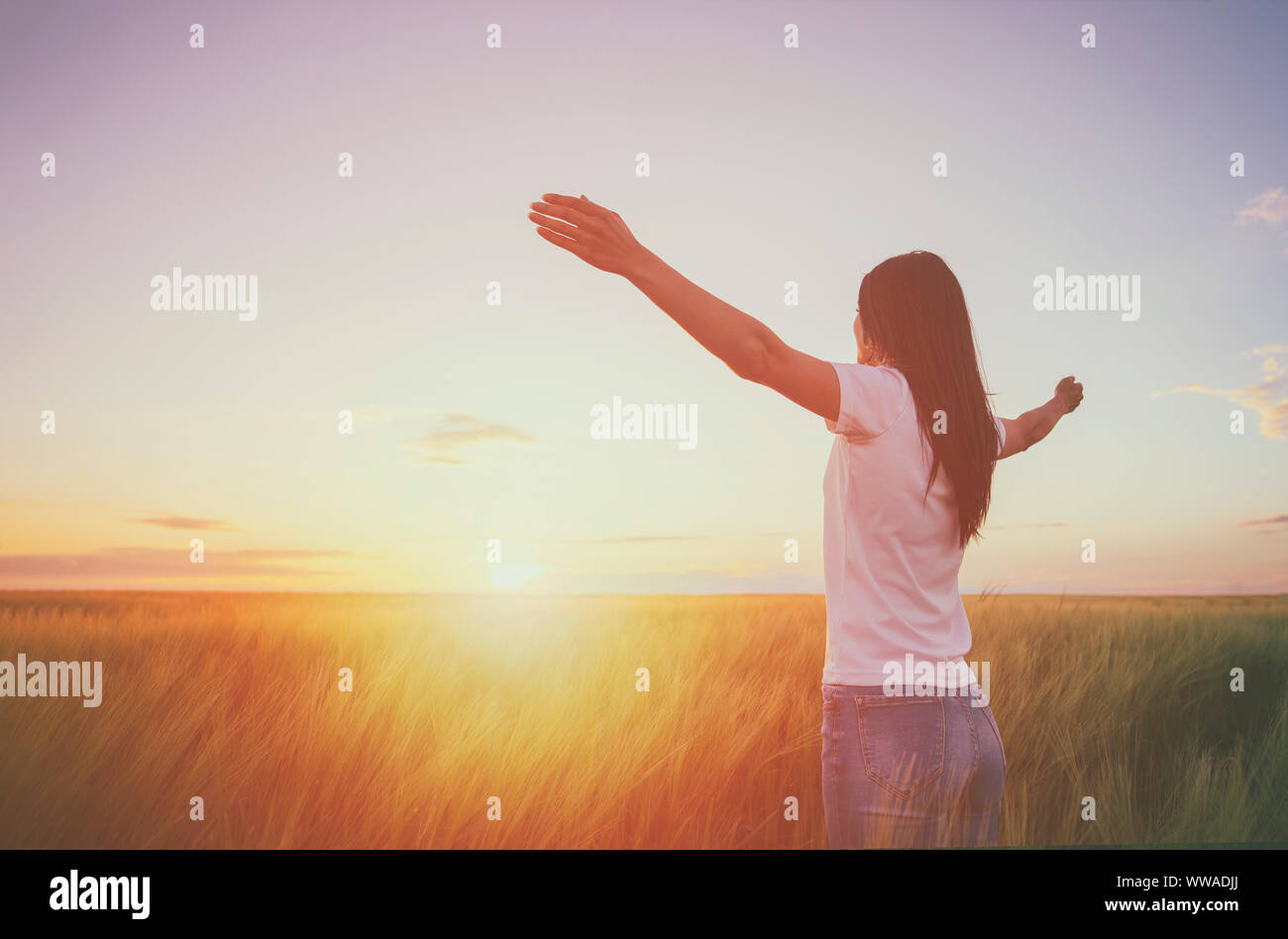 Woman praising god hi-res stock photography and images - Alamy