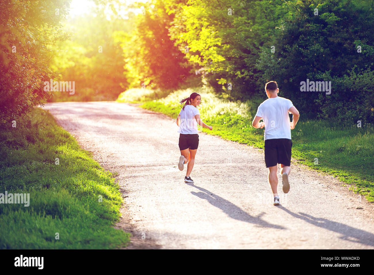 Exercising in nature hi-res stock photography and images - Alamy