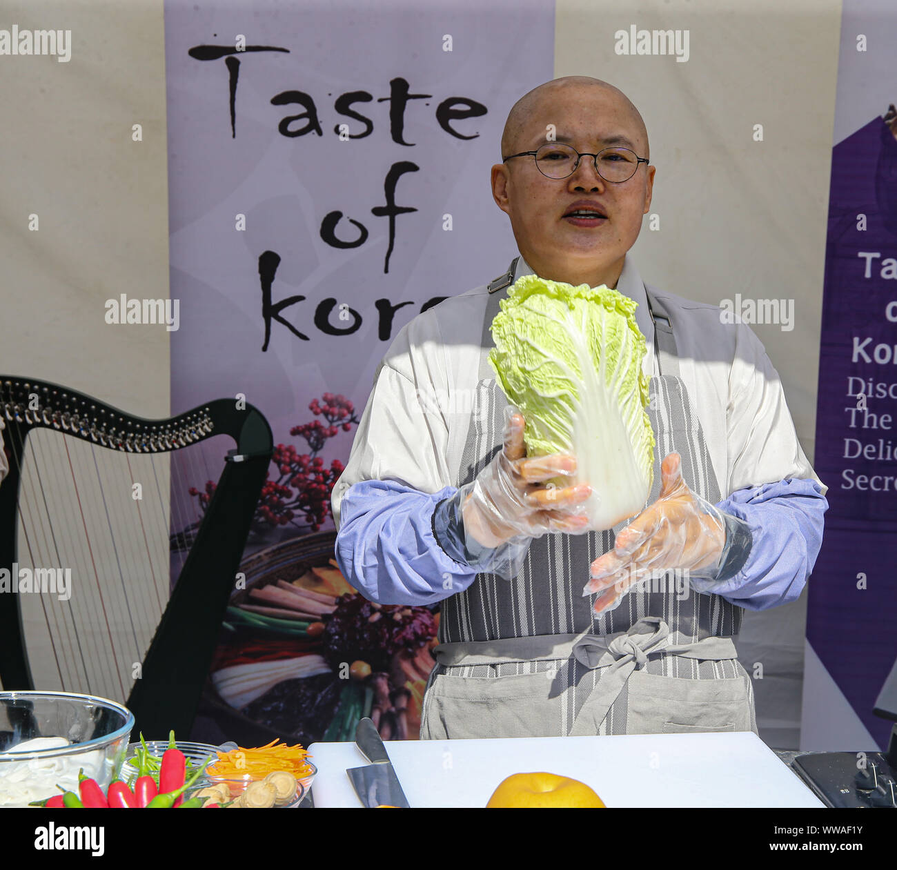 London, UK. 14th Sep, 2019. The Master of Kimchi Making, H.Y.Lee and ...