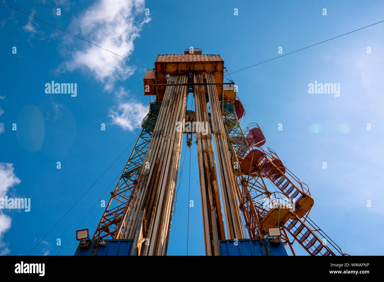 Oil and Gas Drilling Rig. Oil drilling rig operation on the oil ...