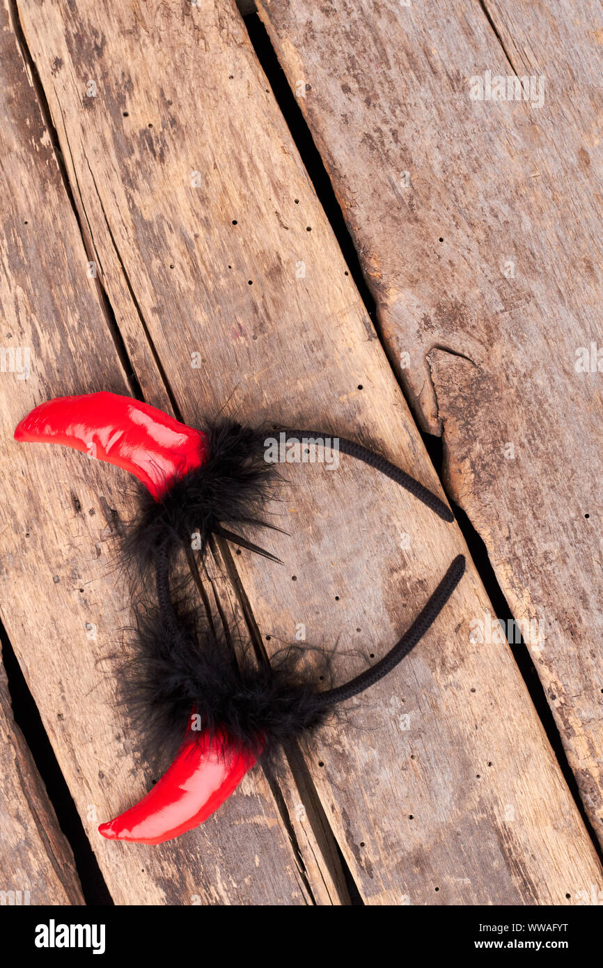 Red devil horns headband Stock Photo - Alamy