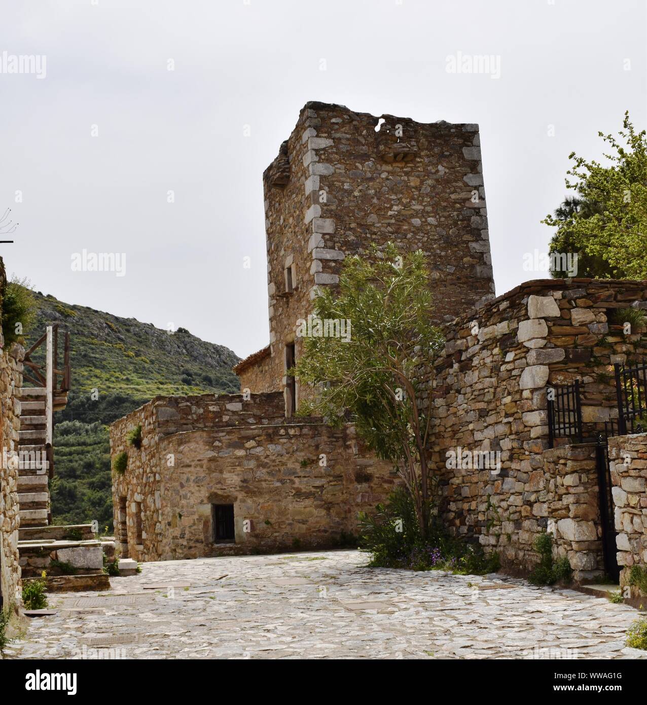 castle, medieval, old, house, Vathia, Mani, Greece Stock Photo - Alamy
