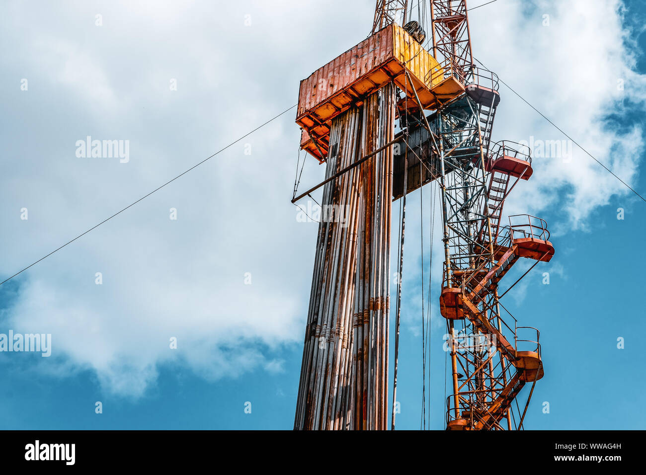 Oil and Gas Drilling Rig. Oil drilling rig operation on the oil ...