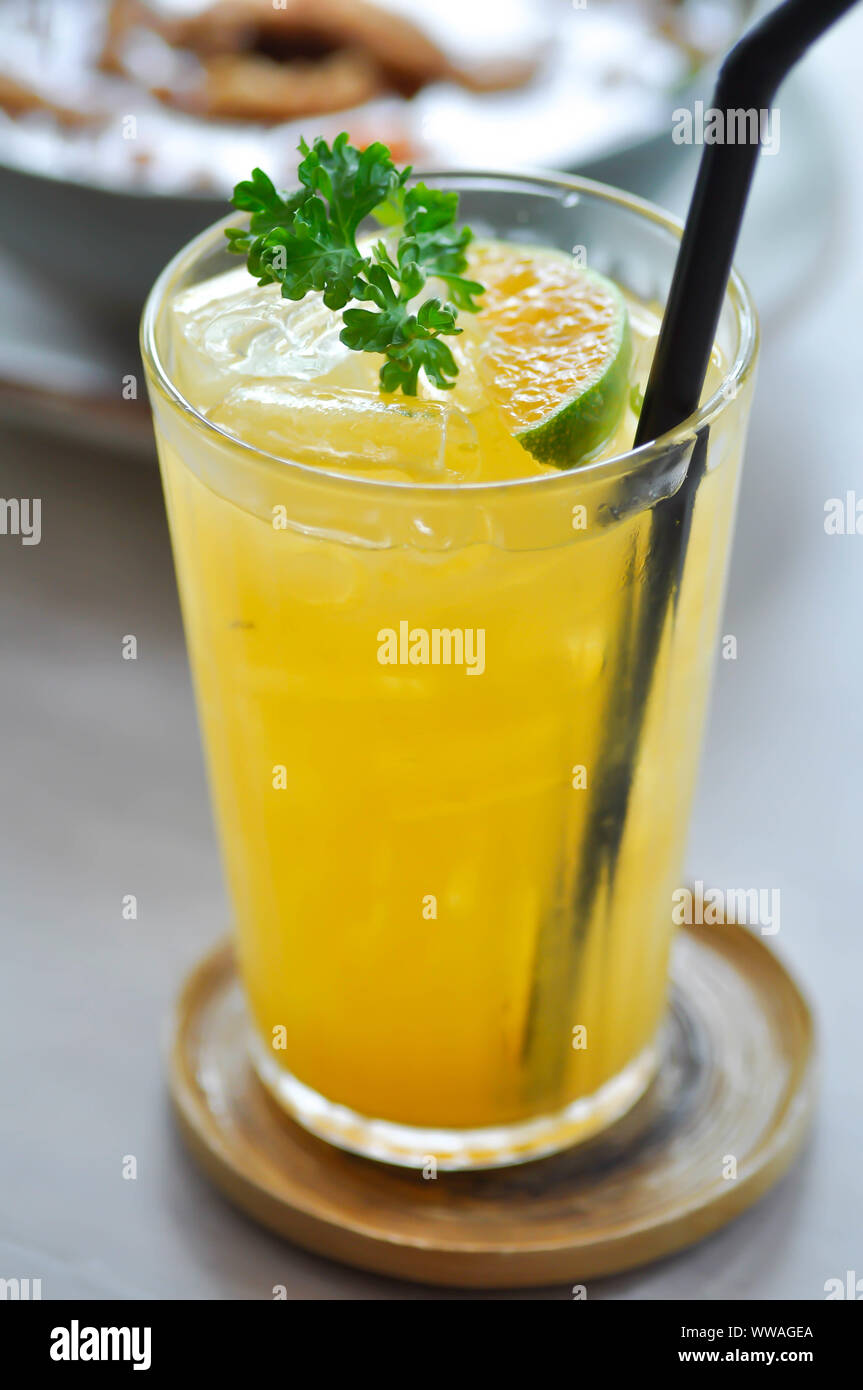 juice, orange juice with orange topping Stock Photo - Alamy