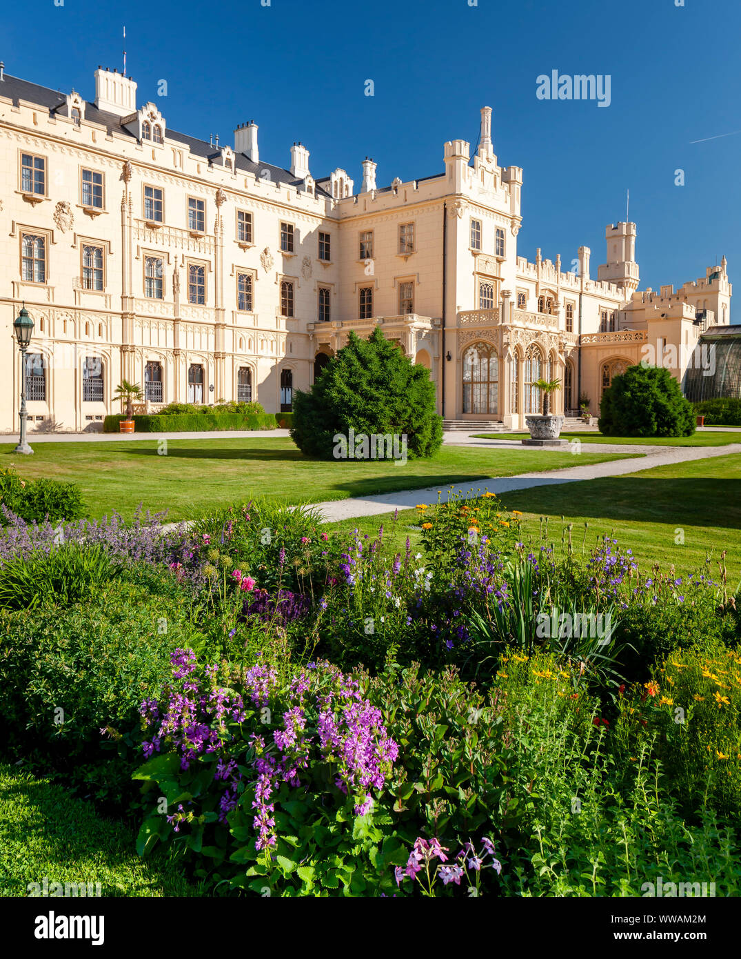 Lednice Palace with garden, Czech Republic Stock Photo - Alamy