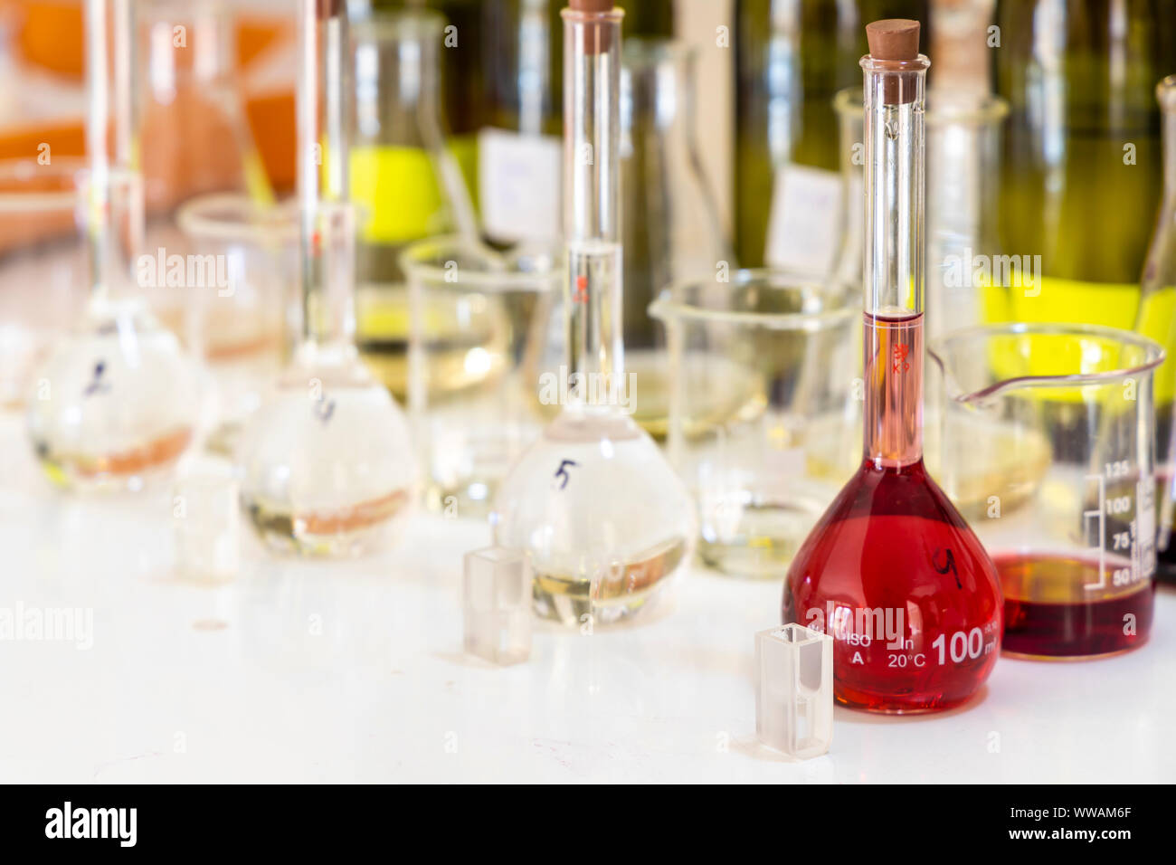 wine's laboratory with traditional and modern apparatus Stock Photo - Alamy