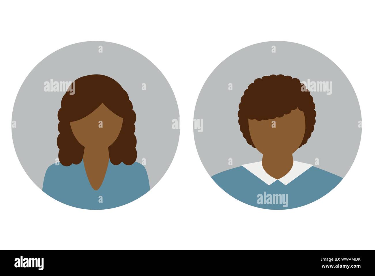 female and male character portrait vector illustration EPS10 Stock ...