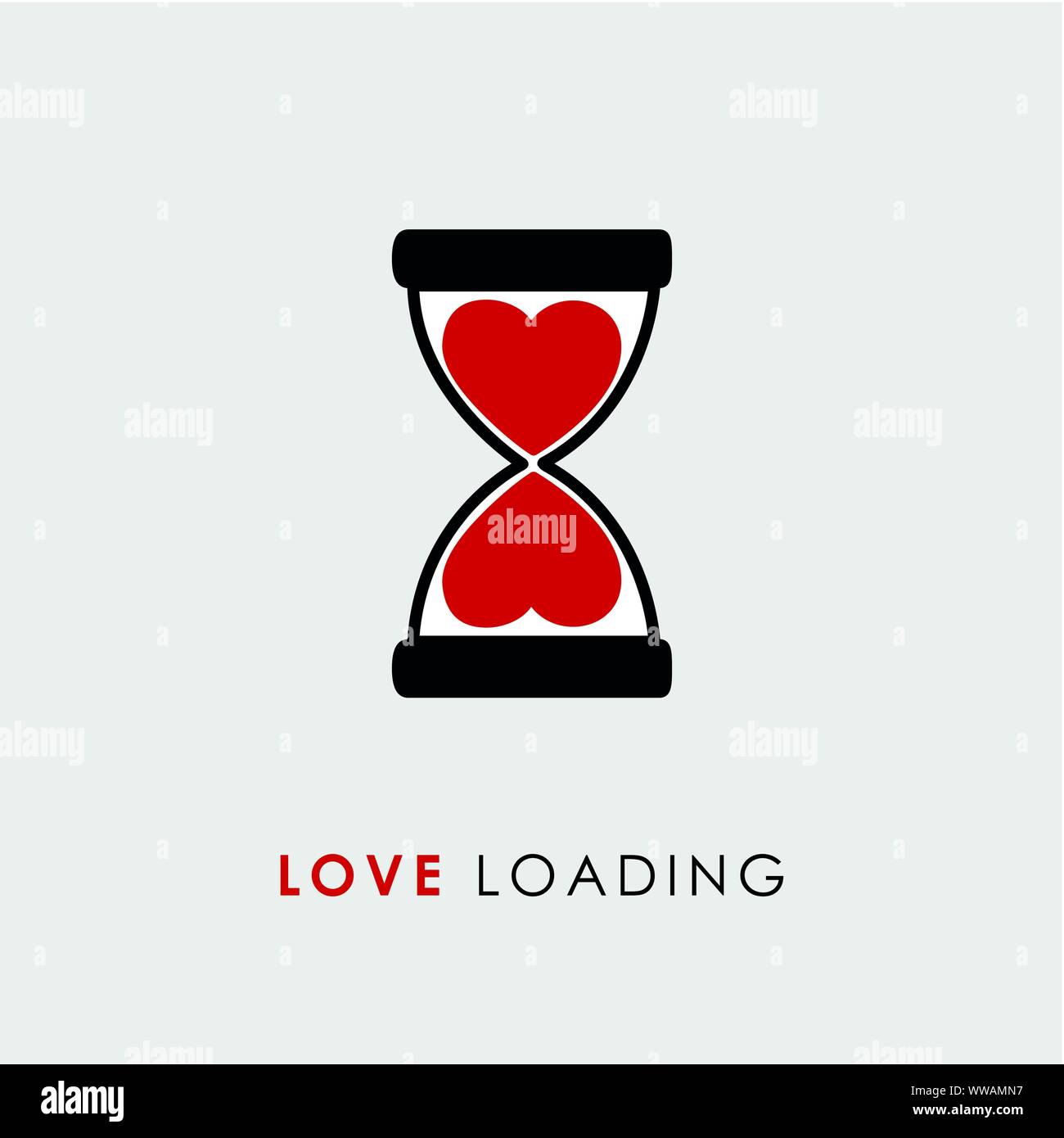 love loading typography with hourglass vector illustration EPS10 Stock ...