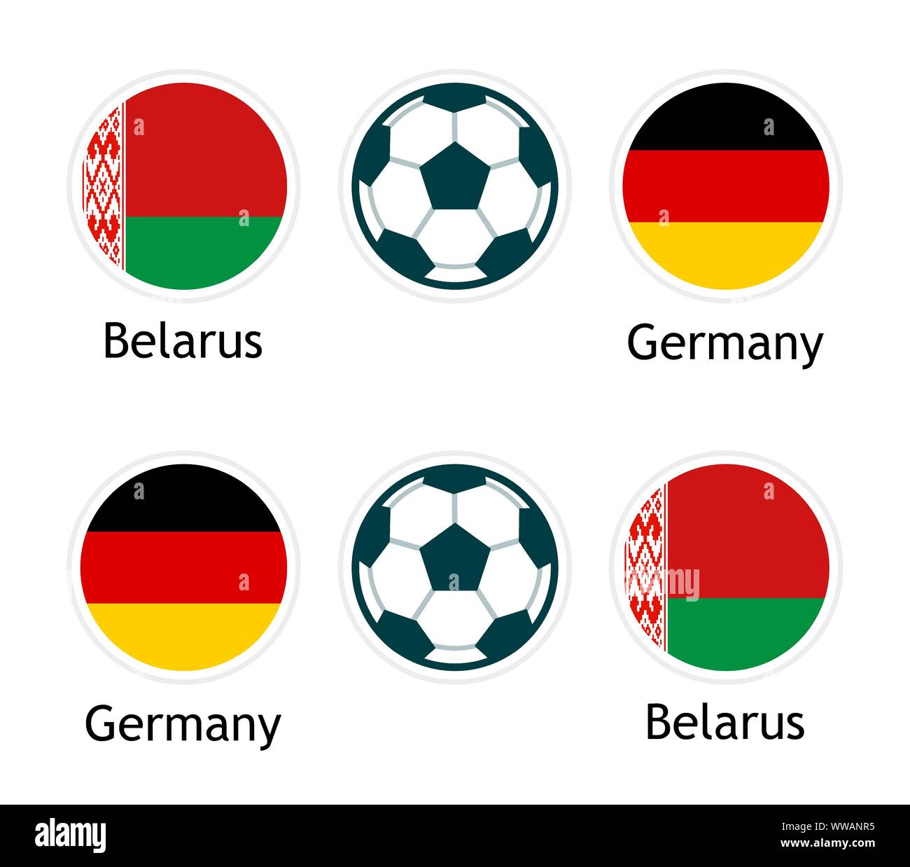 Belarus versus Germany - Vector banner for soccer competition ...
