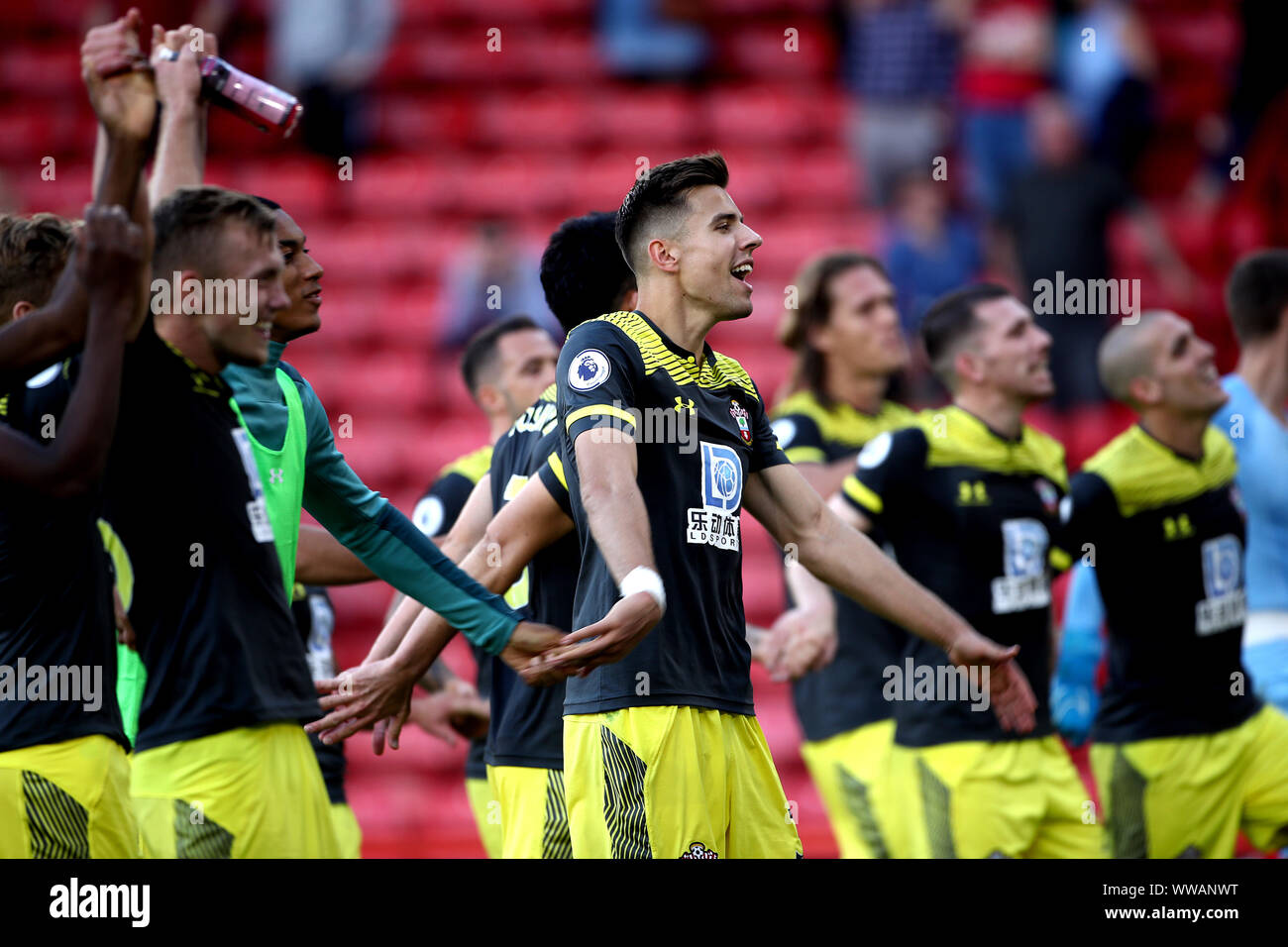 Southampton's Jan Bednarek acknowledges the fans after the final ...