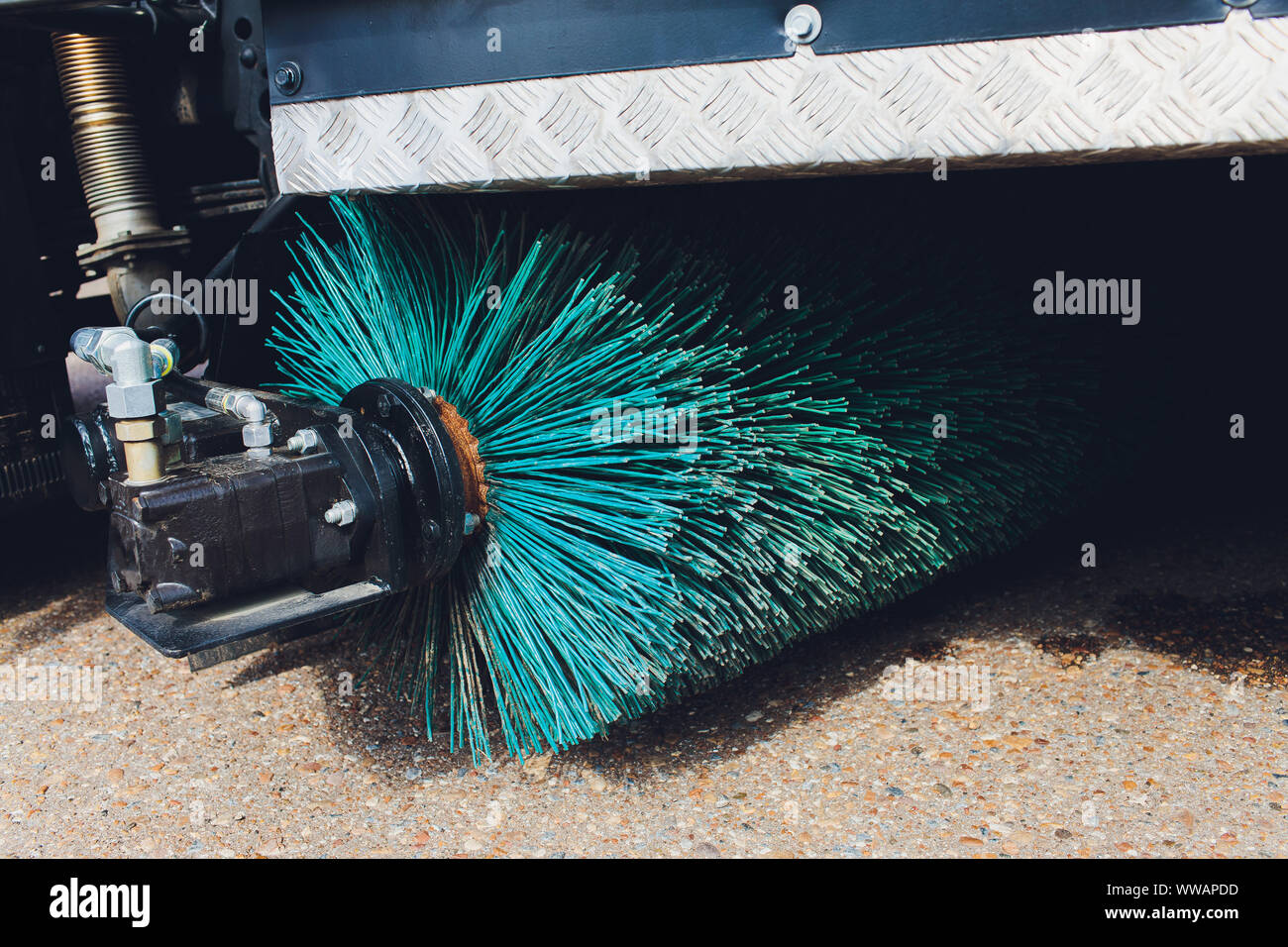 Mechanical road sweeper machine sweeping hi-res stock photography and ...
