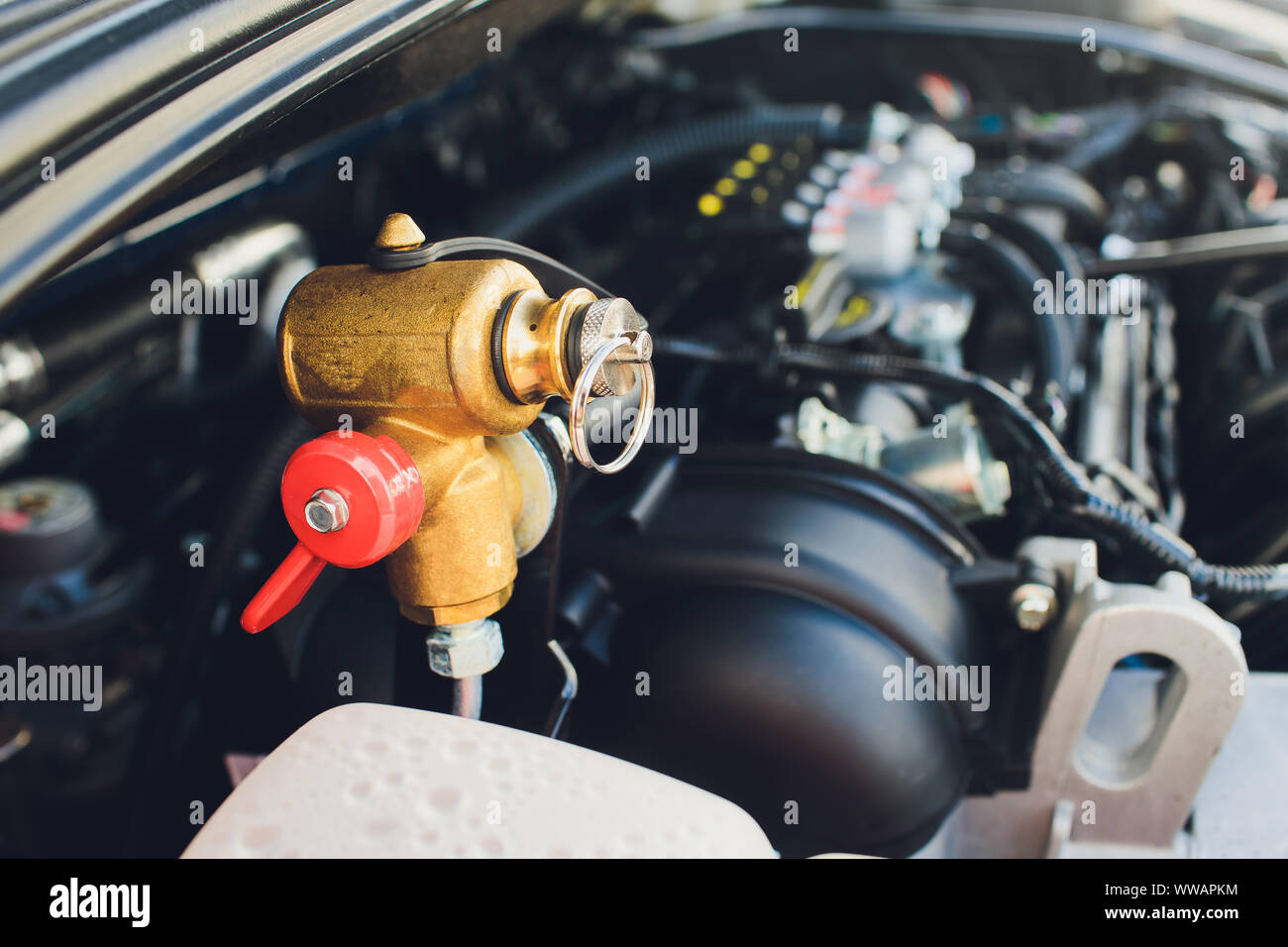 LPG , NGV Gas tanks are installed in a car for the 2 fuel system Stock ...