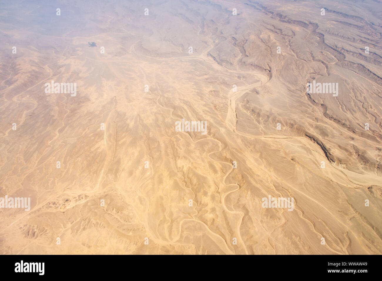 Aerial view of Libyan Desert - the northern and eastern part of the ...