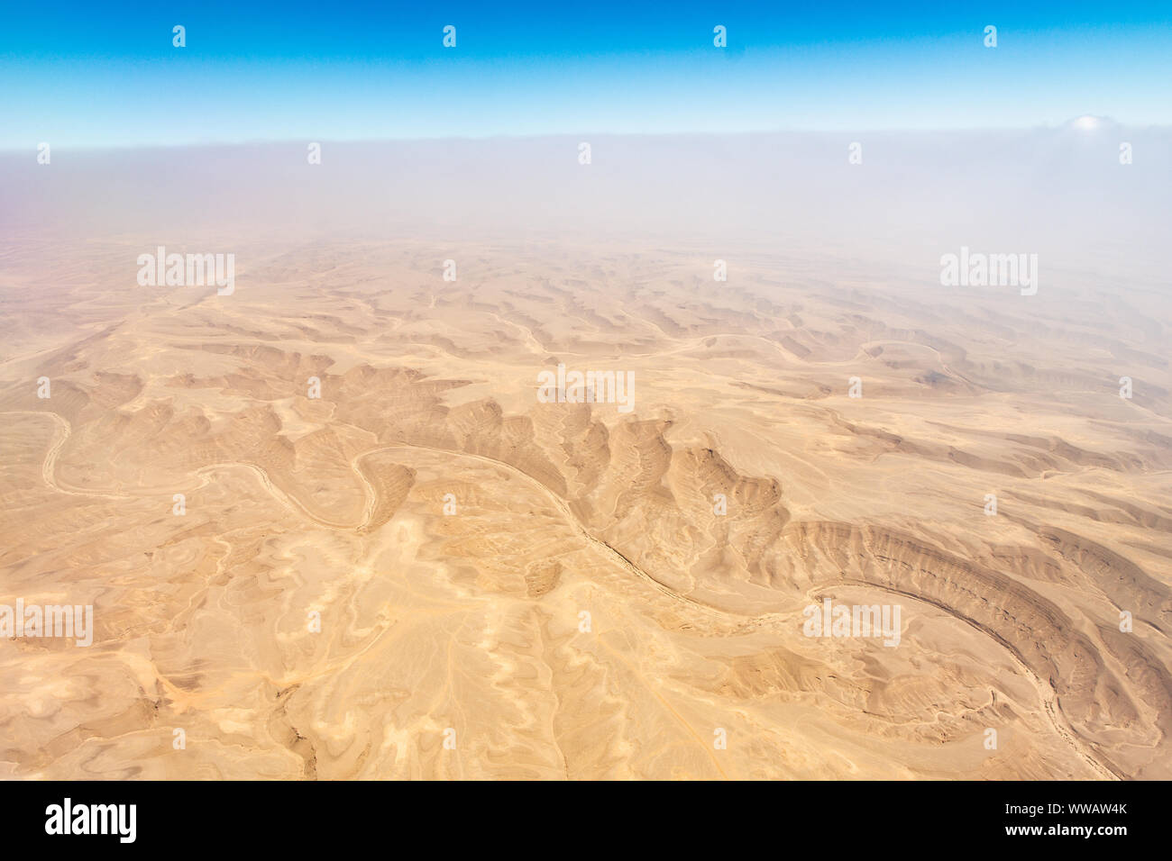 Aerial view of Libyan Desert - the northern and eastern part of the ...