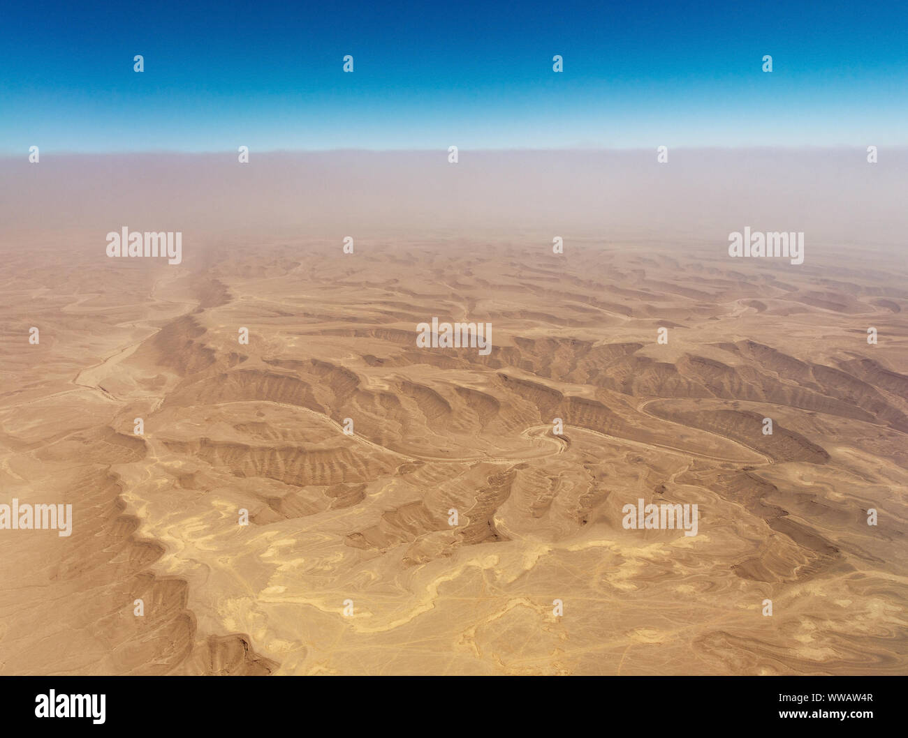 Aerial view of Libyan Desert - the northern and eastern part of the ...