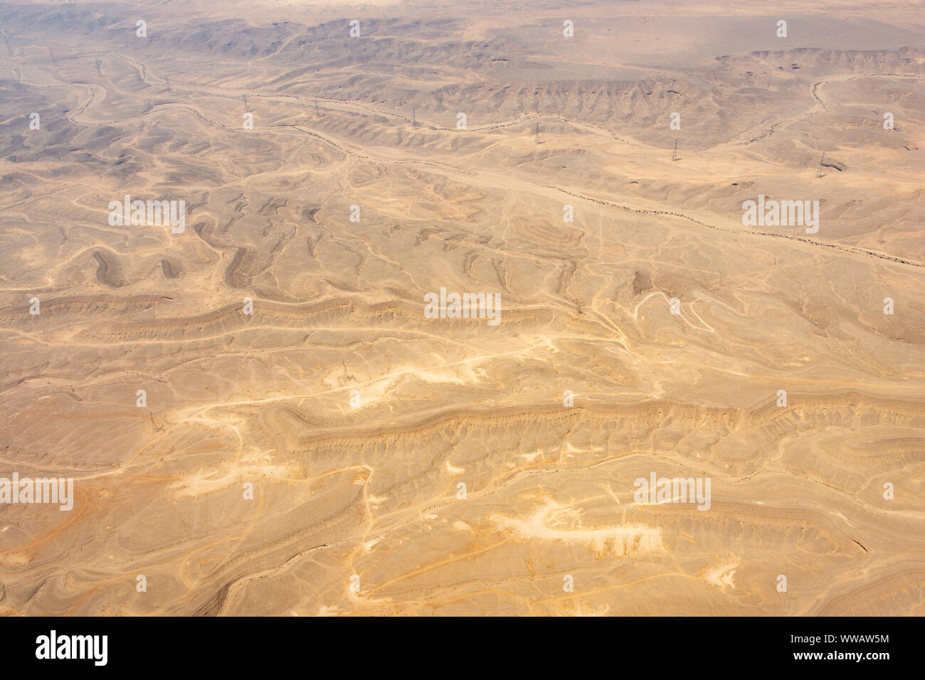 Aerial view of Libyan Desert - the northern and eastern part of the ...