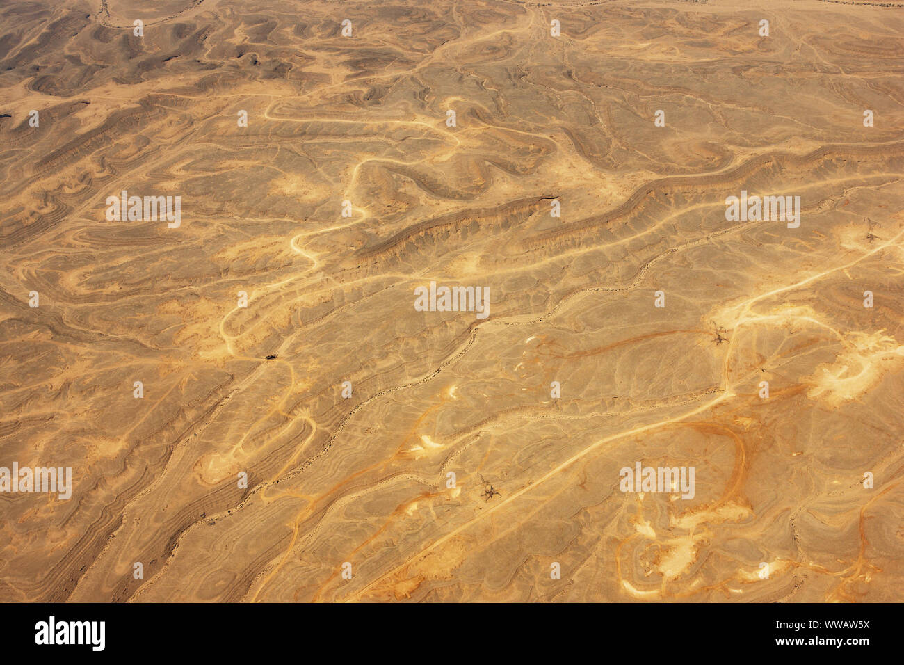 Aerial view of Libyan Desert - the northern and eastern part of the ...