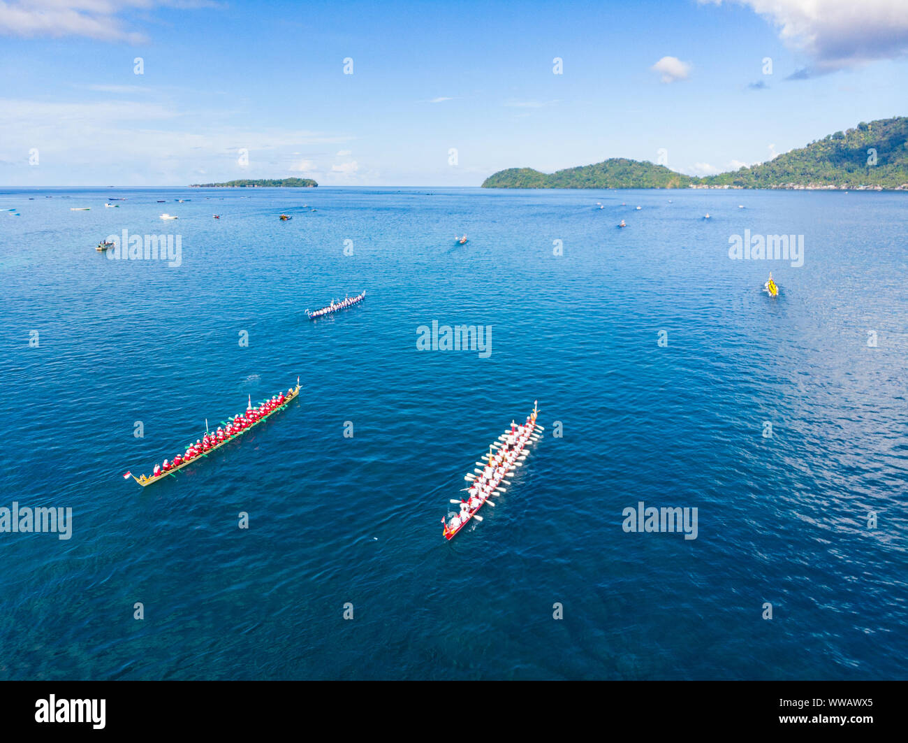 Aerial view Banda Islands Moluccas archipelago Indonesia, Kora Kora ...