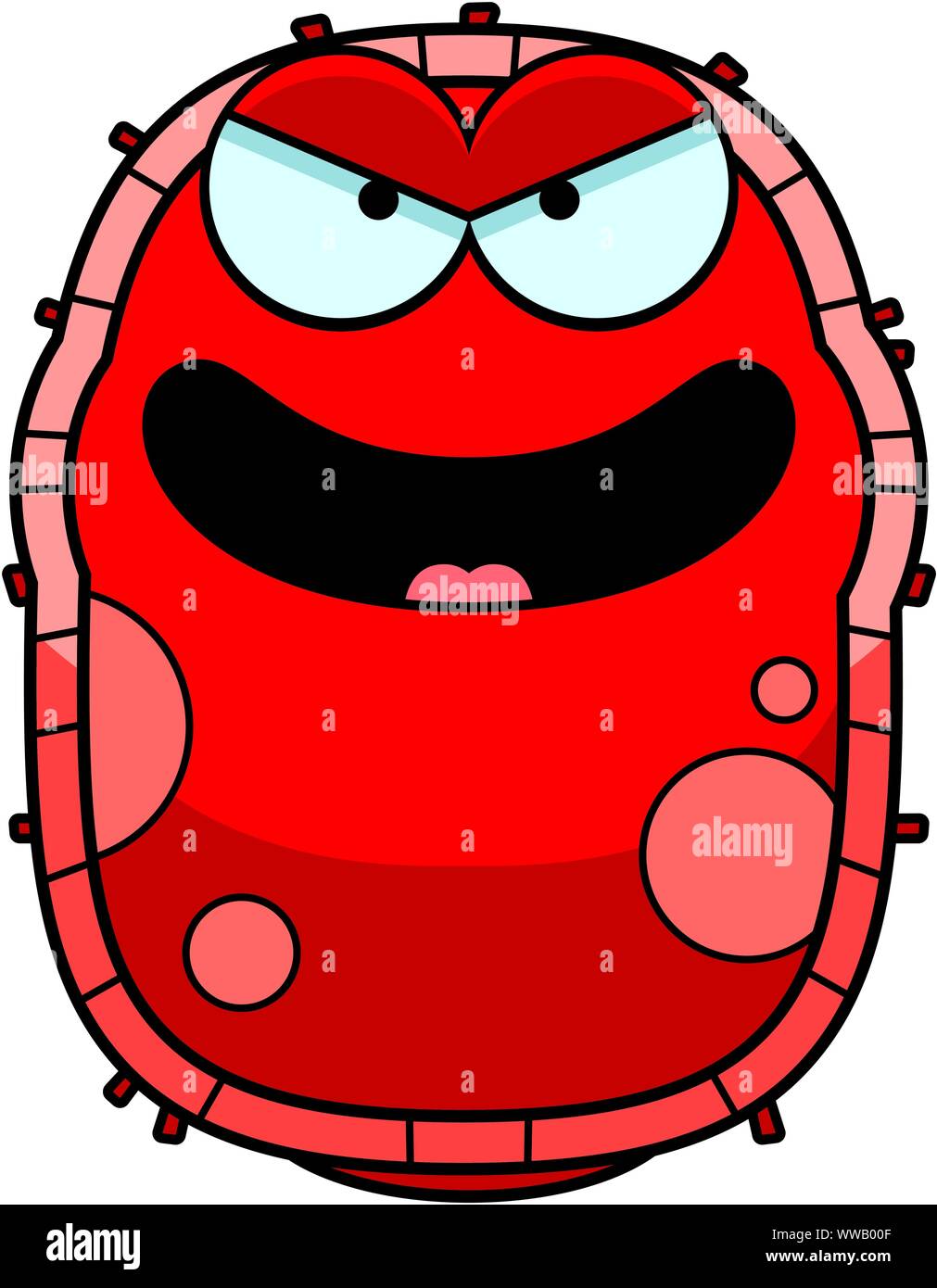 A cartoon illustration of an evil looking red blood cell Stock Vector ...