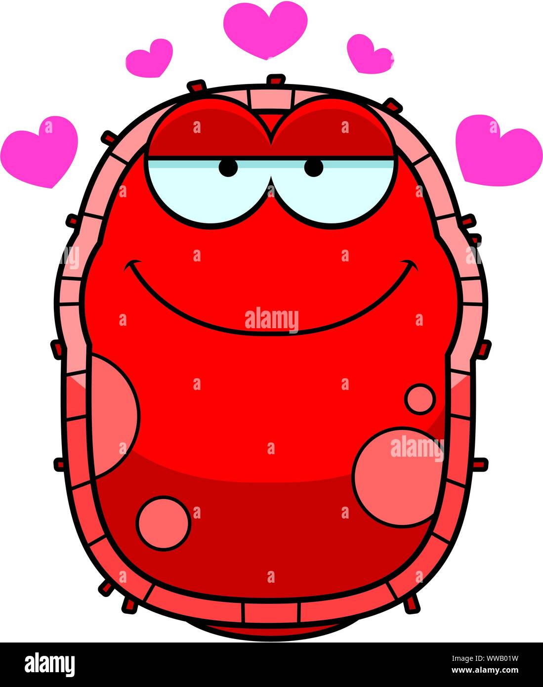 A cartoon illustration of a red blood cell looking in love Stock Vector ...
