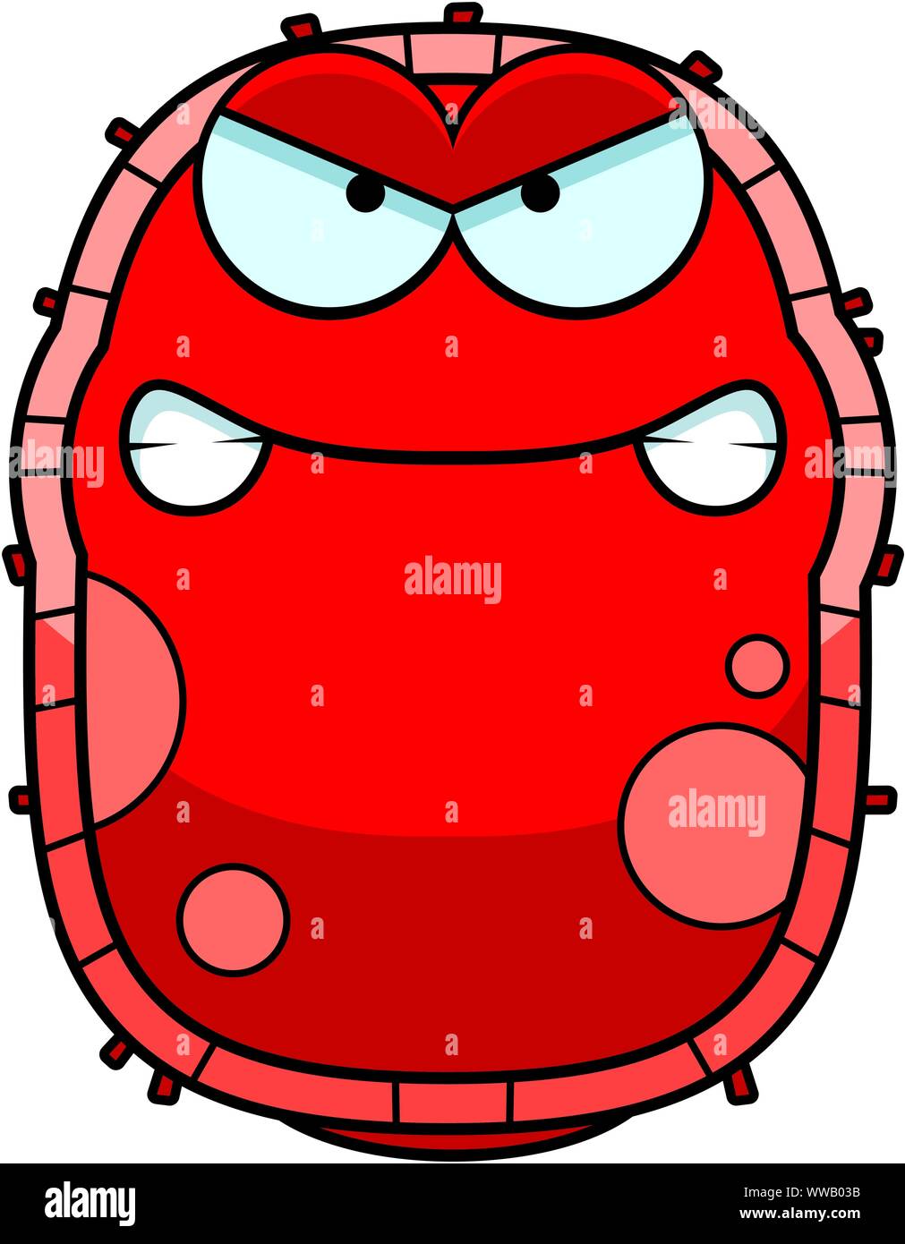 A cartoon illustration of a red blood cell looking angry Stock Vector ...